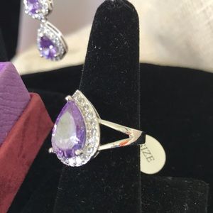 Jewelry | Natural Purple Amethyst Cz Sterling Silver Set | Poshmark